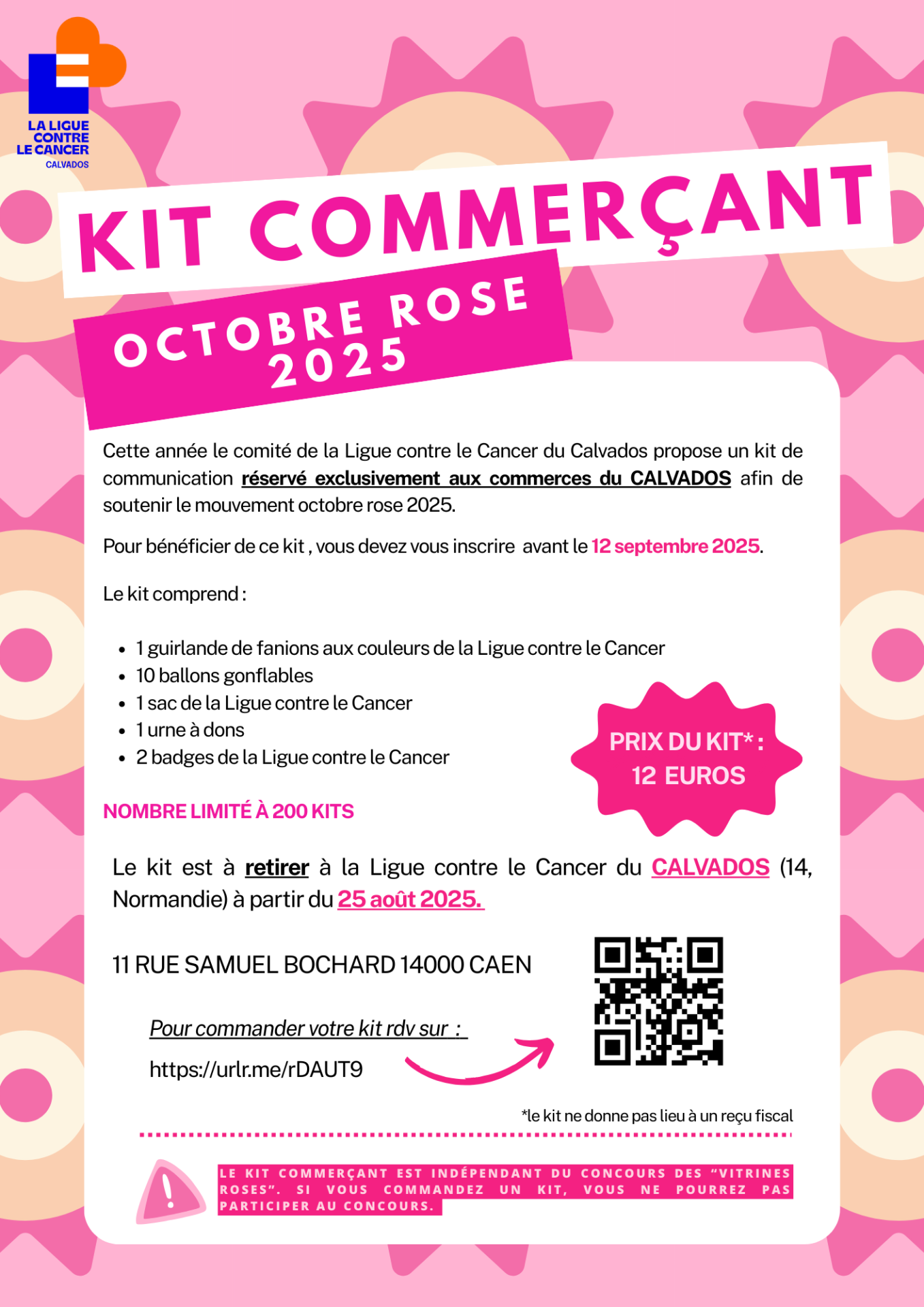 Kit commerçant Octobre Rose 2025 | Ligue contre le cancer